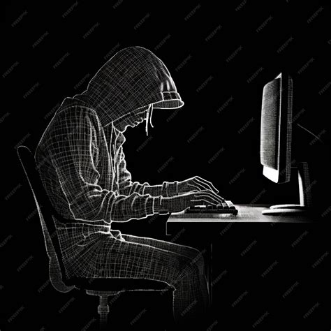 Premium Photo Computer Hacker Ascii Style On Black Background
