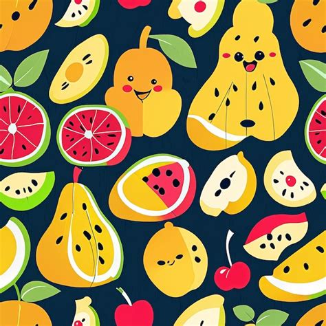 Premium Photo A Pattern Of Fruit And Fruit Slices