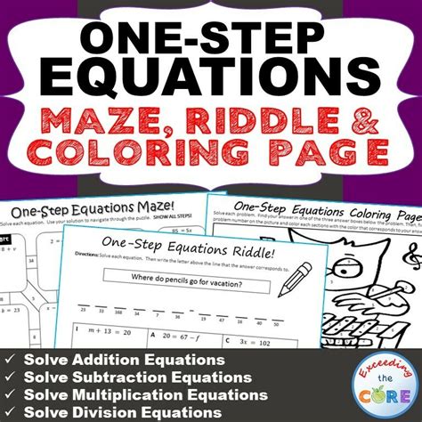 Exceeding The Core Math Mazes Riddles And Coloring Page Fun Activities