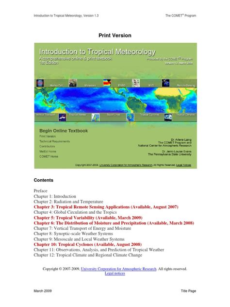 Print Version Introduction To Tropical Meteorology Version 1 3 The Comet Program Pdf