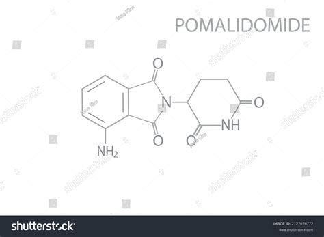 Pomalidomide Molecular Skeletal Chemical Formula Vector Stock Vector Royalty Free 2127676772