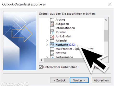 Outlook Kontakte Exportieren Windows Faq