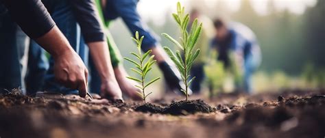 Premium Ai Image Small Trees Having Been Replanted
