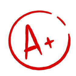 A Plus Red Grade Mark School Test Royalty Free Vector Image