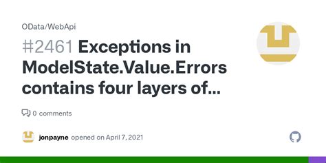 Exceptions In ModelState Value Errors Exception Contains Four Layers Of System