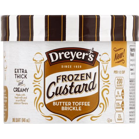 Dreyers Frozen Custard Butter Toffee Brickle 1 Qt Delivery Or