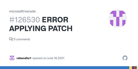 ERROR APPLYING PATCH Issue Microsoft Vscode GitHub