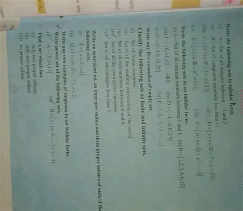 Write The Following Sets In Tabular Forma Set Of All Integers Between