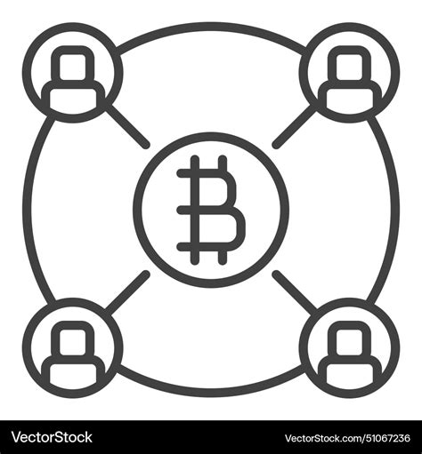 Bitcoin Trading Cryptocurrency Outline Icon Or Vector Image