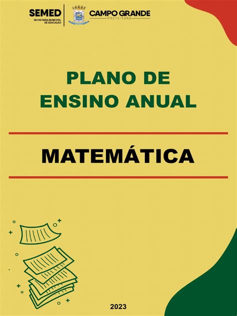 Plano De Ensino Anual 2023 Matemática 6º Ano Pdf Número