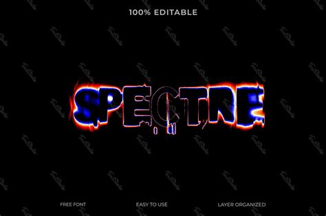 Spectre Distorted 3d Text Effect Photoshop Premium Psd File