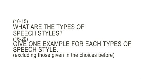 Types Of Speech Styles Pptx