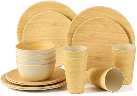 Eco Friendly Bamboo Fiber Dinnerware Sets Lekoch