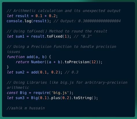 ashik m hussain on linkedin javascript floatingpoint coding