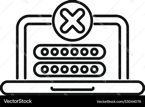 Laptop Showing Wrong Password Notification Vector Image