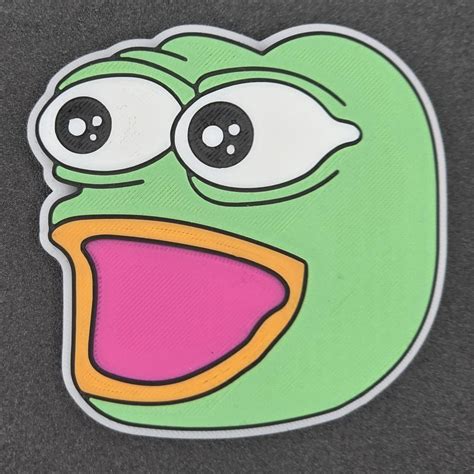 3d Printed Poggers Pepe The Frog Twitch Emote Magnet Etsy