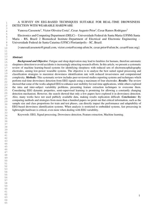 Pdf A Survey On Eeg Based Techniques Suitable For Real Time