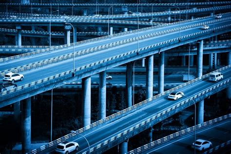Premium Photo The Intersecting Multi Storey Overpass In Chongqing China
