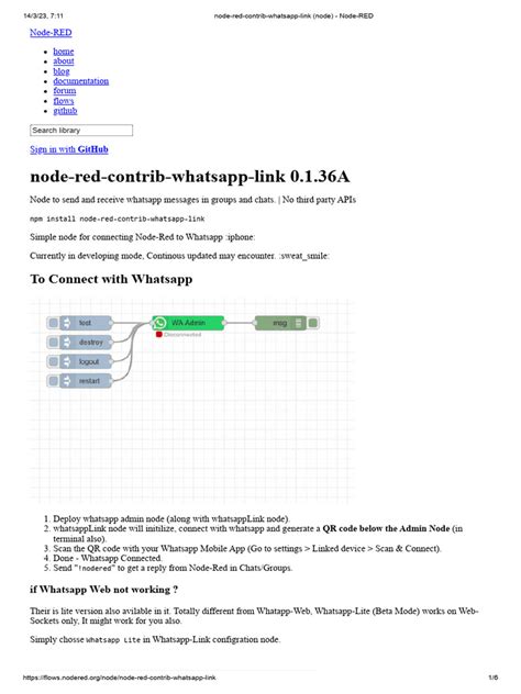 Node Red Contrib Whatsapp Link Node Pdf Information Technology Software Node Red Contrib Whatsapp Link Node Pdf Information Technology Software