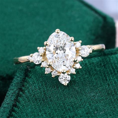 Oval Cluster Diamond Ring