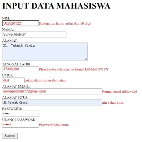 tugas 6 membuat form validasi dengan jquery