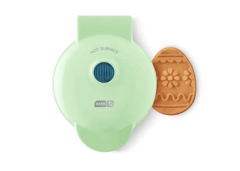 Dash Easter Egg Mini Waffle Maker Teal Blue Green Non Stick Easy Clean Compact Kitchen Appliance