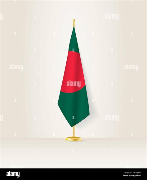 Bangladesh Flag On A Flag Stand Vector Illustration Stock Vector Image Art Alamy
