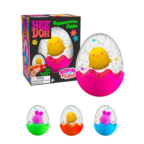 Needoh Schylling Squeezter Egg Squishable And Soft Novelty Toy For