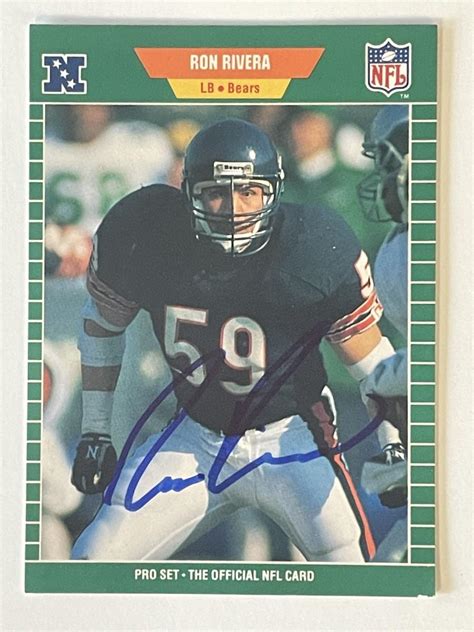 Chicago Bears Ron Rivera 1989 Nfl 48 Signed Trading Card