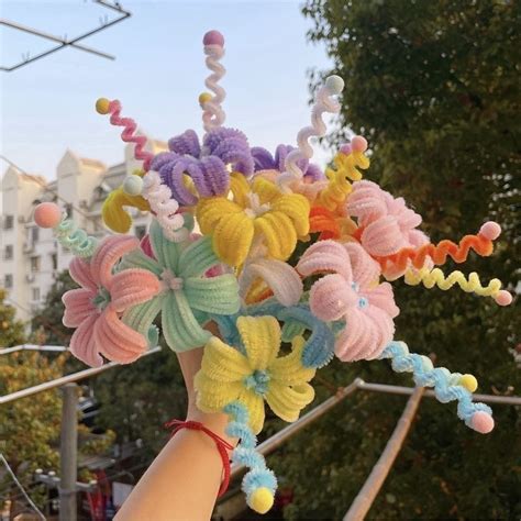 100pcs Fuzzy Wire Chenille Twist Wire For Diy Flower Shopee Philippines