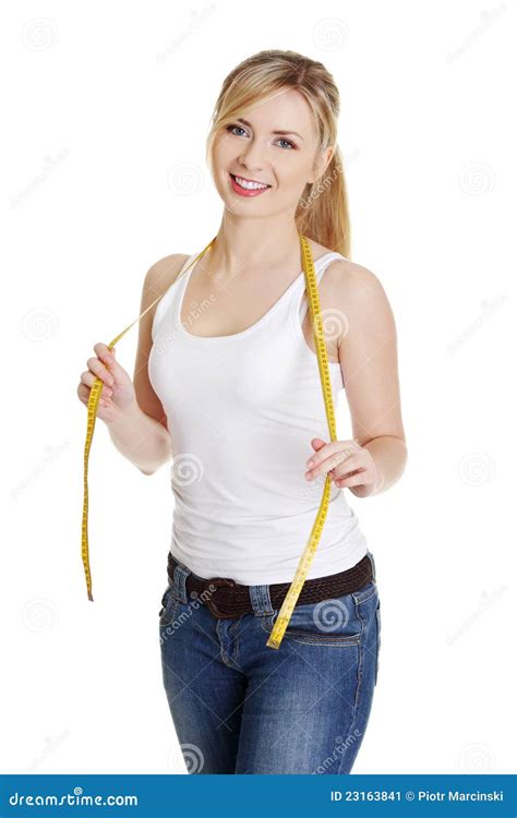 Woman With Measuring Tape Stock Image Image Of Figure 23163841