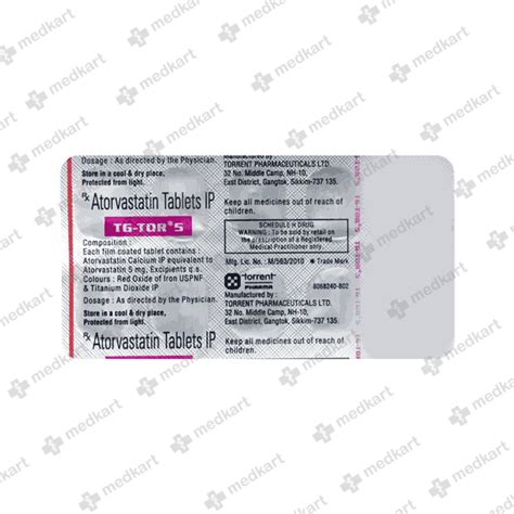 Tg Tor 5mg Tablet 10s Price Composition And Generic Alternatives Medkart