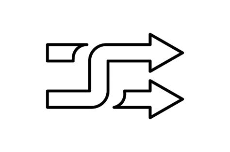 Arrows With Intersection Icon Shuffle Line Icon Random Symbol Vector Isolated On White