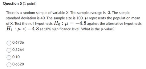Solved There Is A Random Sample Of Variable X The Sample Chegg Com