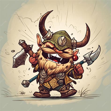 Premium Ai Image A Cartoon Of A Troll With A Large Axe In His Hand