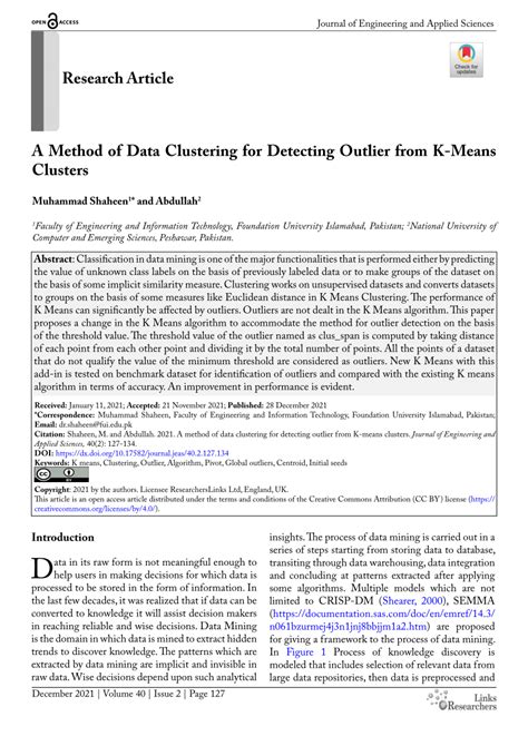 Pdf A Method Of Data Clustering For Detecting Outlier From K Means