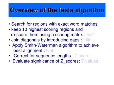 ppt understanding fasta and blast algorithms for protein sequence