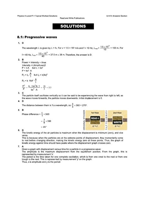9702 Unit 8 Waves Solutions Pdf