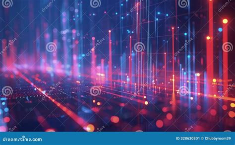 Illustrating Economic Success Through Glowing Lines And Bar Graphs On An Upward Financial Growth