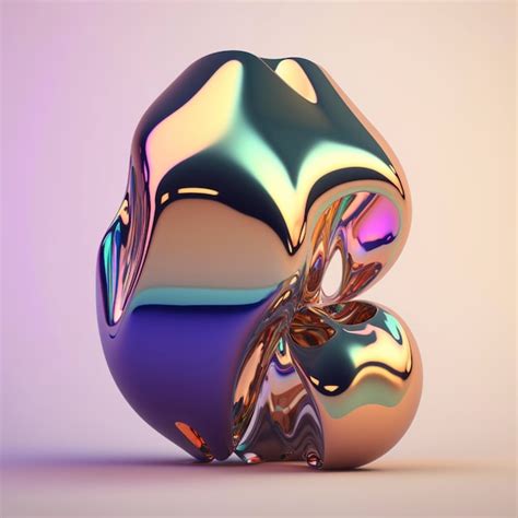 Premium Photo Abstract Iridescent Shape 3d Render Ai Generative