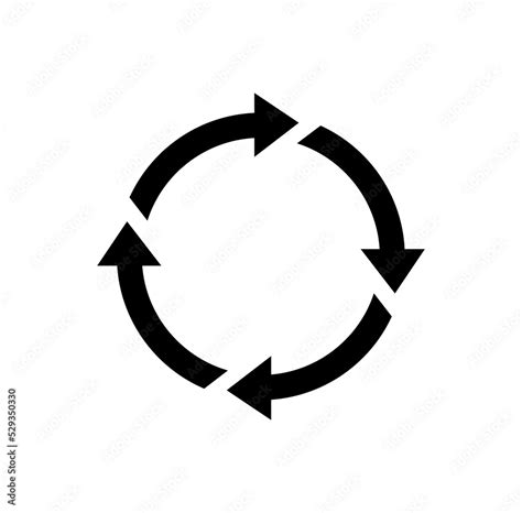 Cycle Rotation Reload Recycle Icon Png Stock Illustration