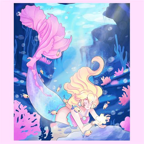 Princess Peach Showtime Mermaid Print Etsy