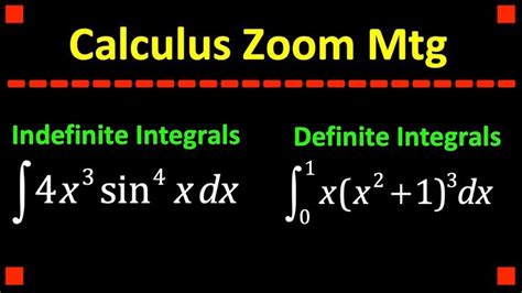 Indefinite Trig Integrals An Intro To Definite Integrals In Calculus Calculus Email