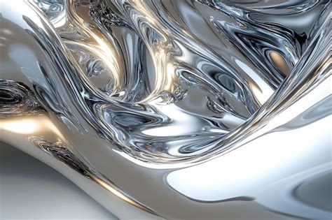 Abstract Metallic Texture With Smooth Reflective Surfaces Premium Ai Generated Image