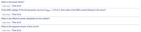 Solved An RLC Circuit Is Driven By An AC Power Source At A Chegg