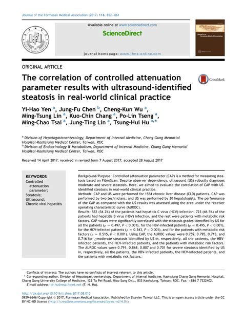 pdf the correlation of controlled attenuation parameter results with