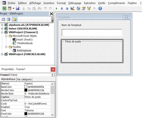 Création Et Gestion Dun Userform Excel Vba