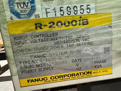 Fanuc R 2000ib 125l Robot On 80 Rtu With R 30ib Control