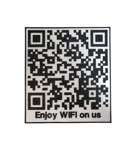 Qr Code Sign 3d Printed Wifi Credentials Contact Info Etsy Coding