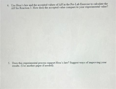 CHM DETERMINE THE ENTHALPY OF CHEMICAL REACTION Chegg Com